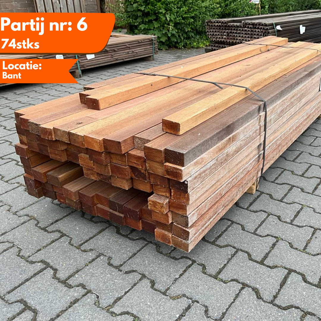 Bangkirai Geschaafde Hardhouten Balken 2450-2650x68x45mm – DPhouthandel
